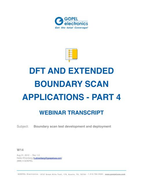 Design for Testability and Extended Boundary ... - Goepel Electronic