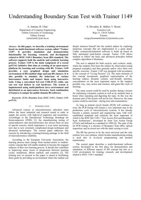 Understanding Boundary Scan Test with Trainer 1149 - IEEE Xplore