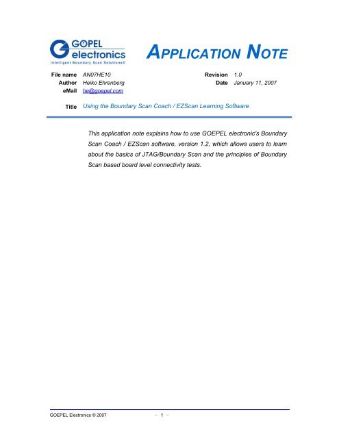 APPLICATION NOTE - Goepel Electronic