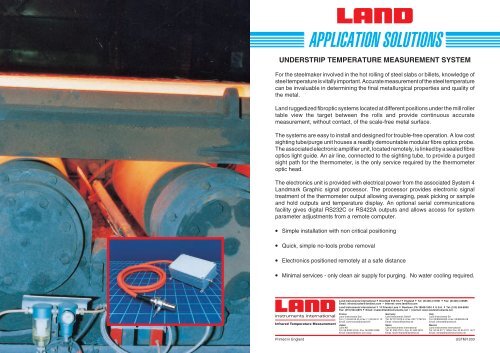 Understrip temperature measurement system - Dia-Test