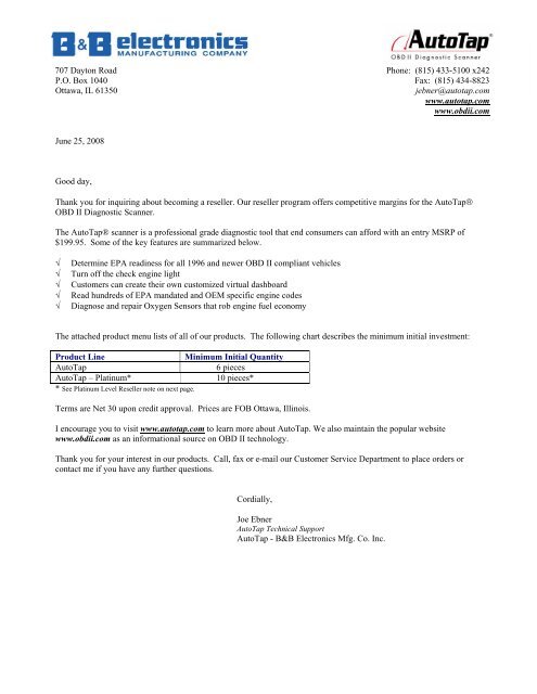 Reseller Pricing - AutoTap