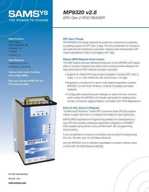 MP9320 v2.8 EPC Gen 2 RFID READER