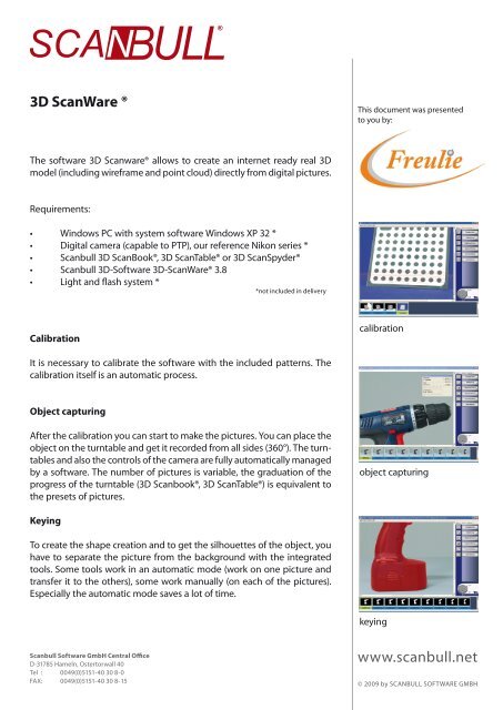 www.scanbull.net 3D ScanWare Â®