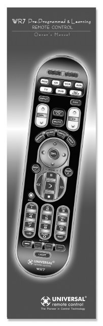Owner's Manual - Universal Remote Control
