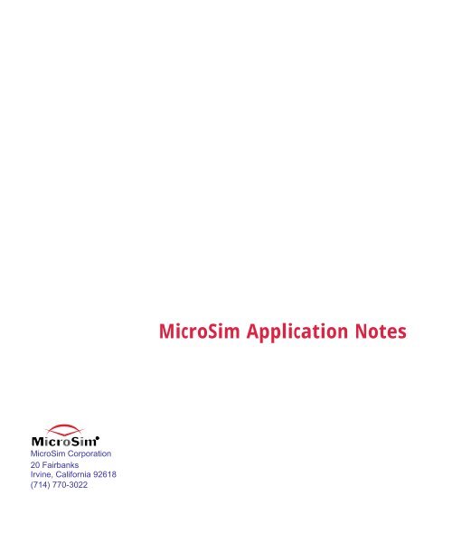 MicroSim Application Notes