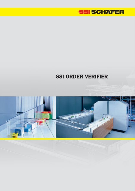 ssi ORDeR VeRifieR - SSI SCHAEFER