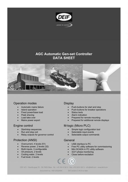 AGC Automatic Gen-set Controller DATA SHEET