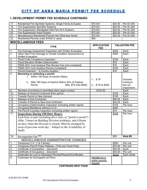 I. DEVELOPMENT PERMIT FEE