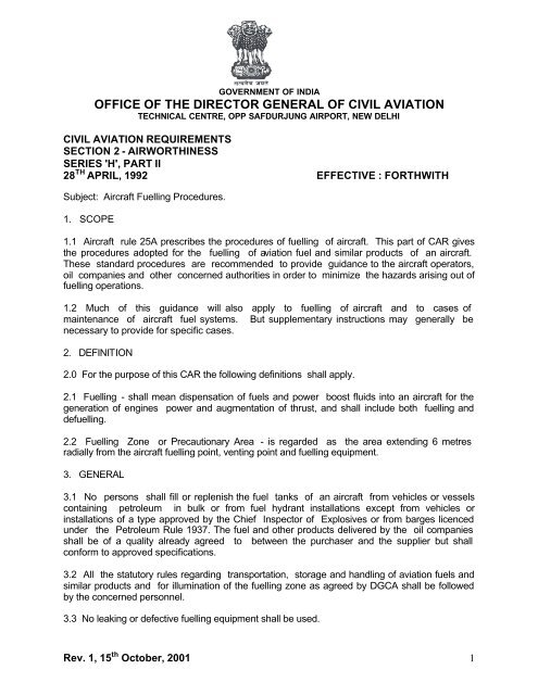 Part II - Directorate General of Civil Aviation