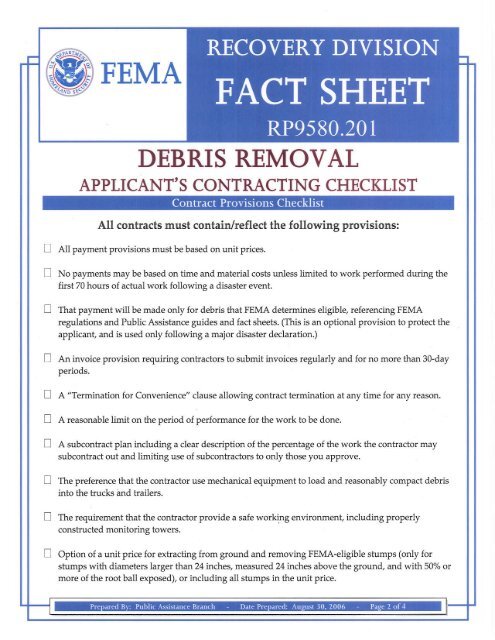 Public Assistance Debris Management Guide - Federal Emergency ...