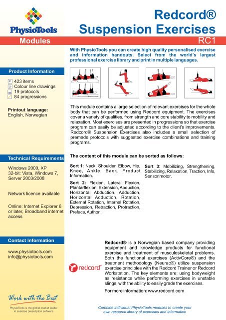 RC1 Redcord Suspension Exercises Product Card - PhysioTools