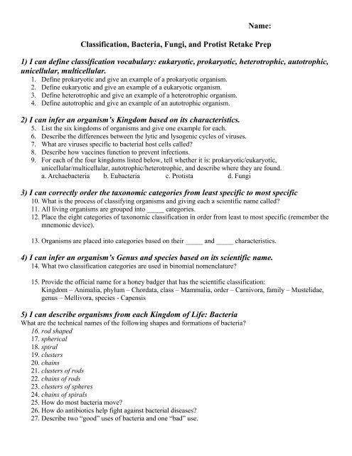 Examples Of Eubacteria And Their Scientific Names