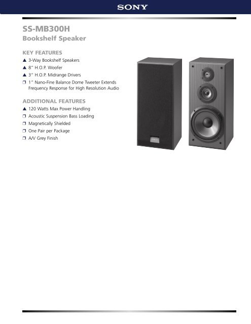 Sony SS-MB300H - Marketing Specifications