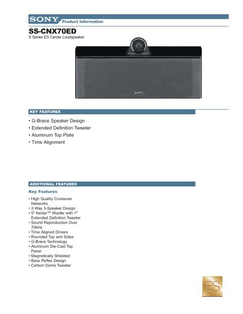 Sony SS-CNX70ED - Marketing Specifications