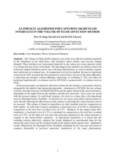 An Implicit Algorithm For Capturing Sharp Fluid Interfaces In The