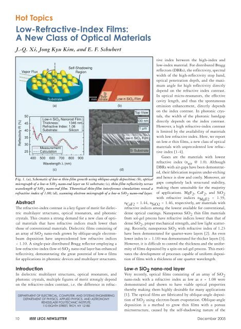 Low-Refractive-Index Films: A New Class of Optical Materials