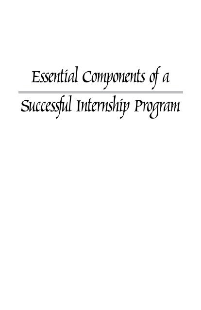 Essential Components Of A Successful Internship Program