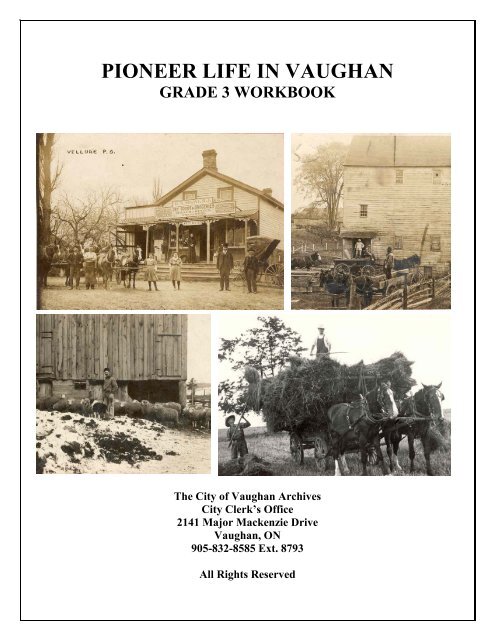 PIONEER LIFE IN VAUGHAN