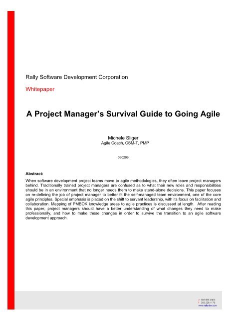 A Project Manager's Survival Guide to Going Agile - Rally Software