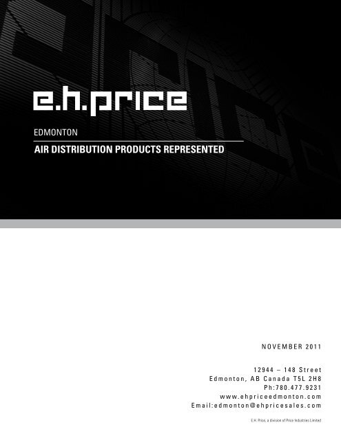 air distribution products represented - EH Price Edmonton