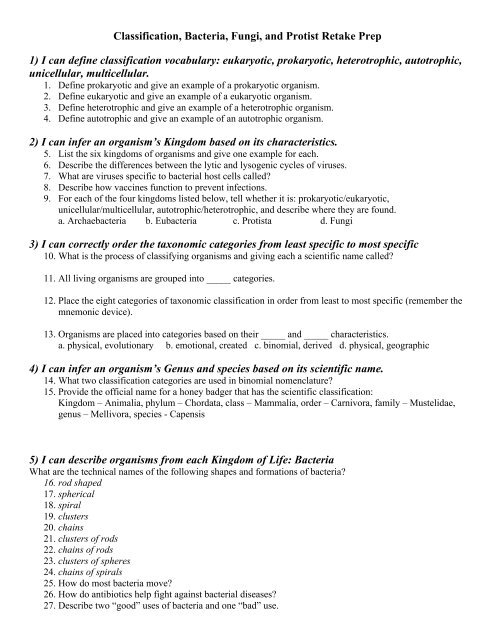 Types Of Eubacteria And Their Scientific Names