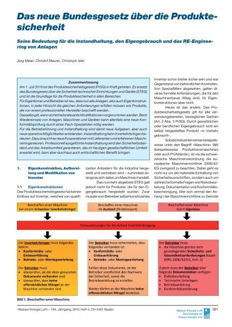 Das neue Bundesgesetz über die Produktesicherheit - SITEC
