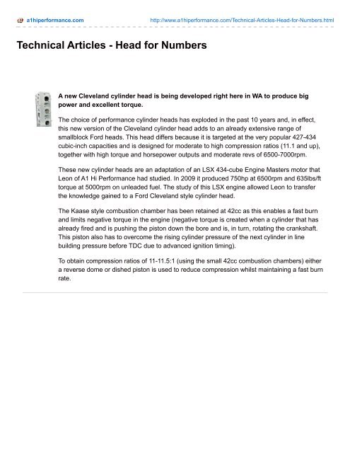 Technical Articles ­ Head for Numbers