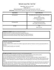 Behavior Lesson Plan: Cool Tool