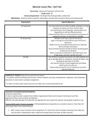 Behavior Lesson Plan: Cool Tool