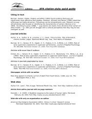 APSA Style Guide Tip Sheet - Library