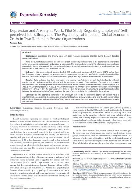 Depression & Anxiety