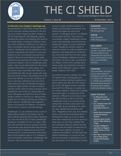 CI Shield Newsletter - the Security Training Portal.