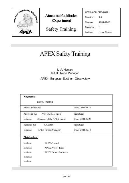 APEX Safety Training