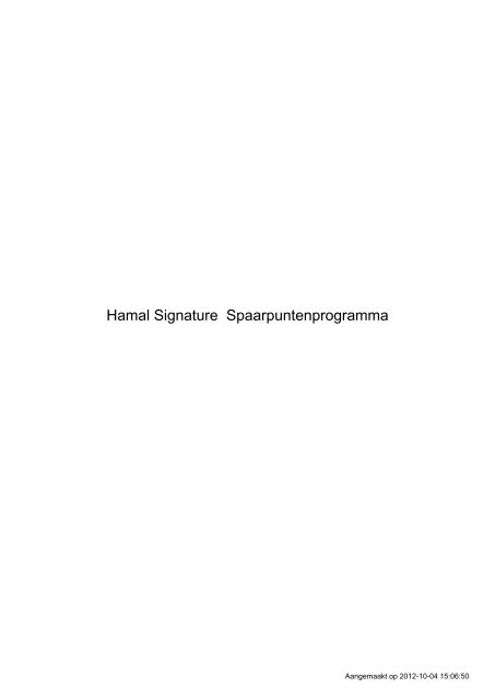 Download spaarpuntenprogramma - Hamal Signature