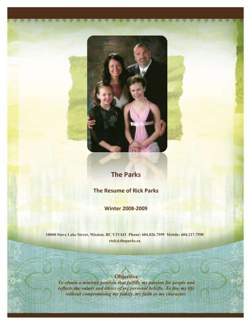 rick-parks-resume-2009 - XPastor