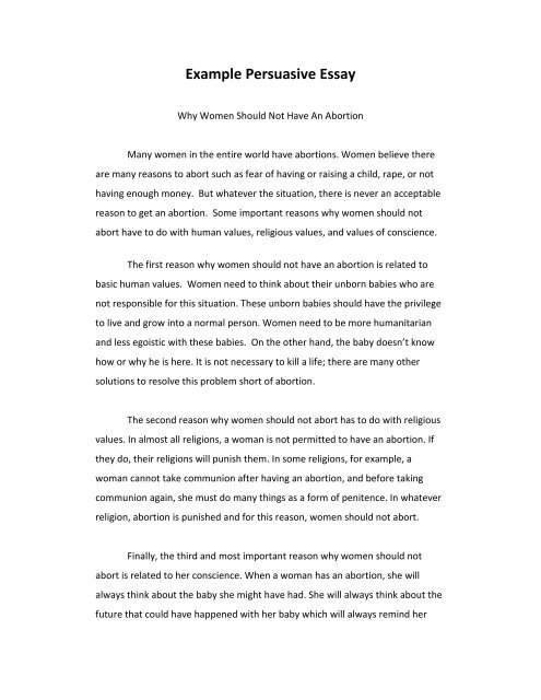  Persuasive Writing On Abortion How To Write A Persuasive Essay On 