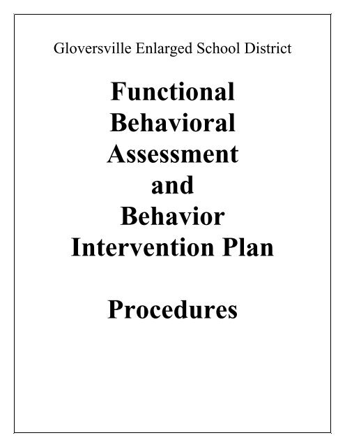 Functional Behavioral Assessment and Behavior Intervention Plan ...