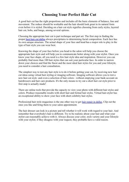 Choosing Your Perfect Hair Cut