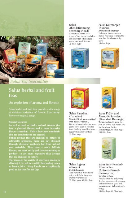 Salus herbal and fruit teas