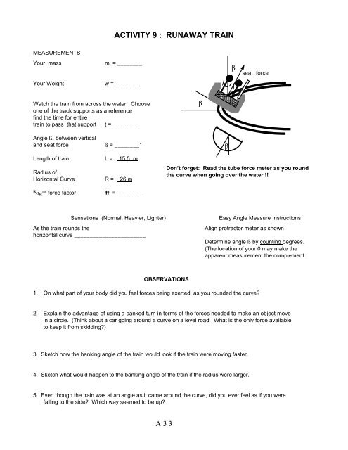 ACTIVITY 9 : RUNAWAY TRAIN