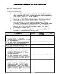 Competency skills checklist example