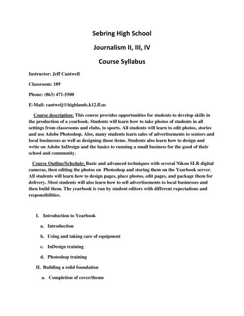 Yearbook Syllabus