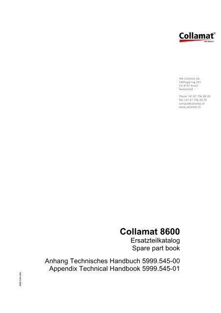 Collamat 8600 - Trace Service Company