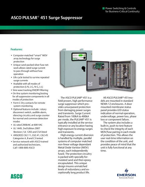 ASCO PULSAR 451 Surge Suppressor - HITEX.lv