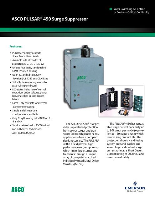 ASCO PULSAR 450 Surge Suppressor