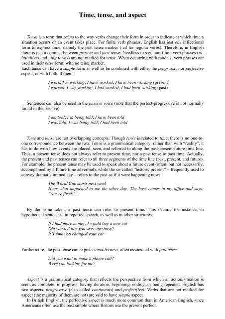 Structure Time English Tense Structure With Example | The Concept Of