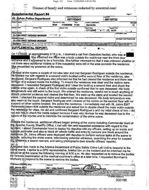 Supplemental report from St. Johns police - azcentral.com