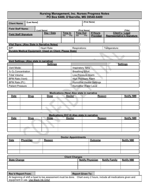 Nursing Progress Note Nursing Management Nursing Progress Note Nursing Management