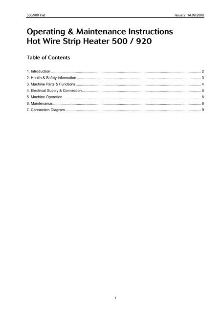 Hot Wire Strip Heater 500 - C R Clarke