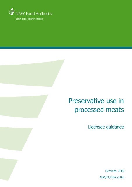 Preservative use in processed meats - NSW Food Authority